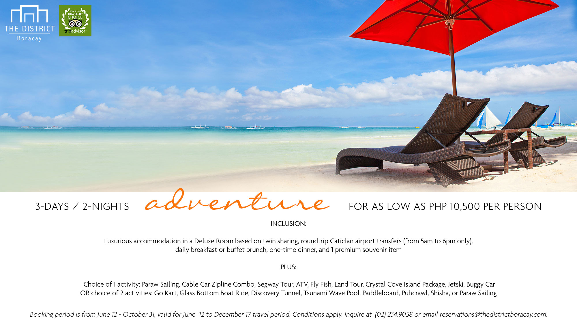 Adventure Package 2015 - The District Boracay